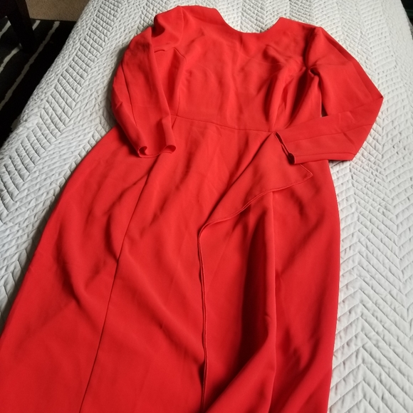 H&M | Dresses | Orange Fitted Dress 6 Plus Midi Retro Cute Fall | Poshmark
